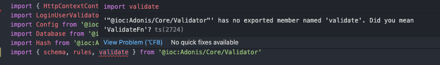 no exported member named 'validate' · Issue #2689 · adonisjs/core · GitHub