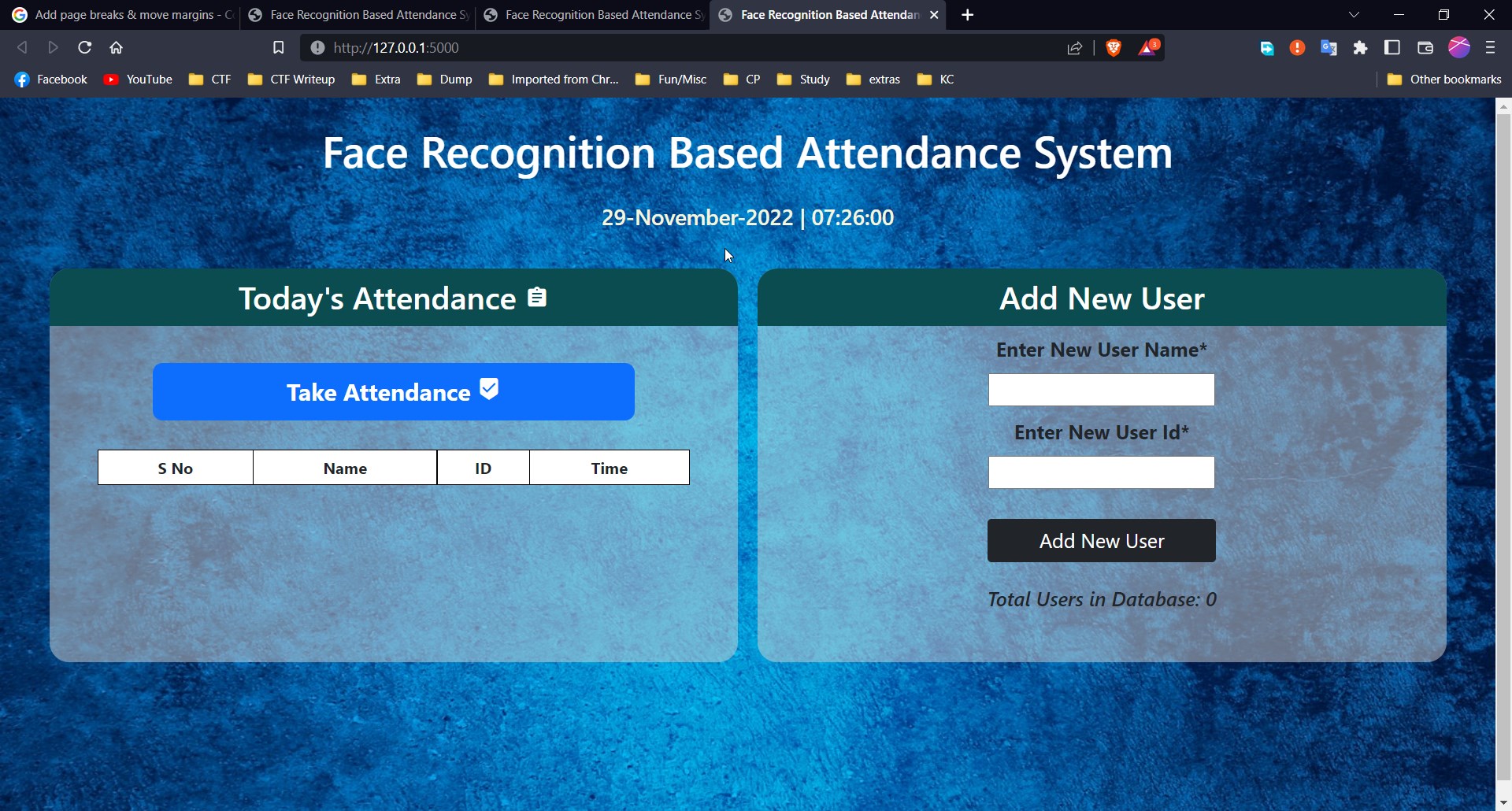 Github Vibe30 Facerecognition Face Recognition Attendance System