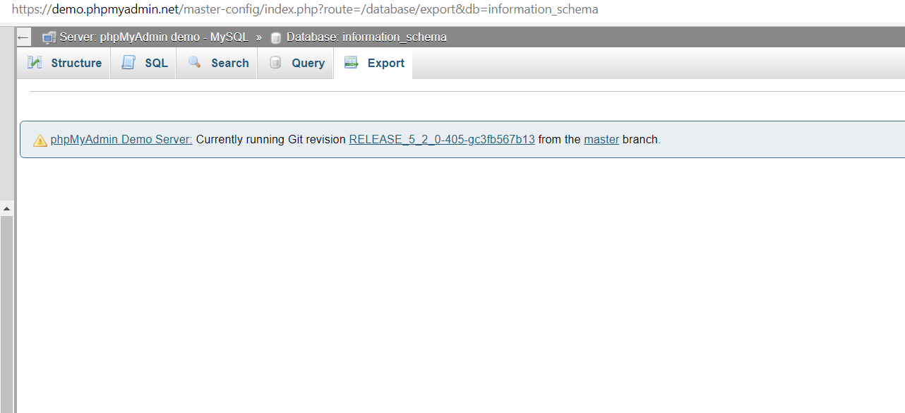 Can't see tab export display · Issue #17519 · phpmyadmin/phpmyadmin ...