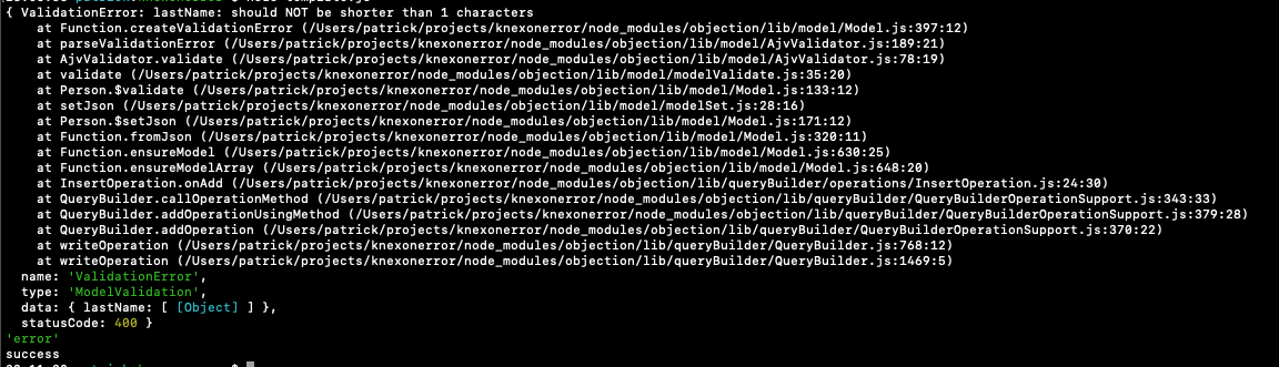 Onerror Not Working In Objection 2 · Issue 1731 · Vincit Objection Js · Github