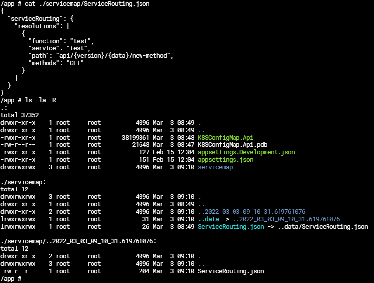 ReloadOnChange of AddJsonFile is invalid in kubernetes - not fixed ...