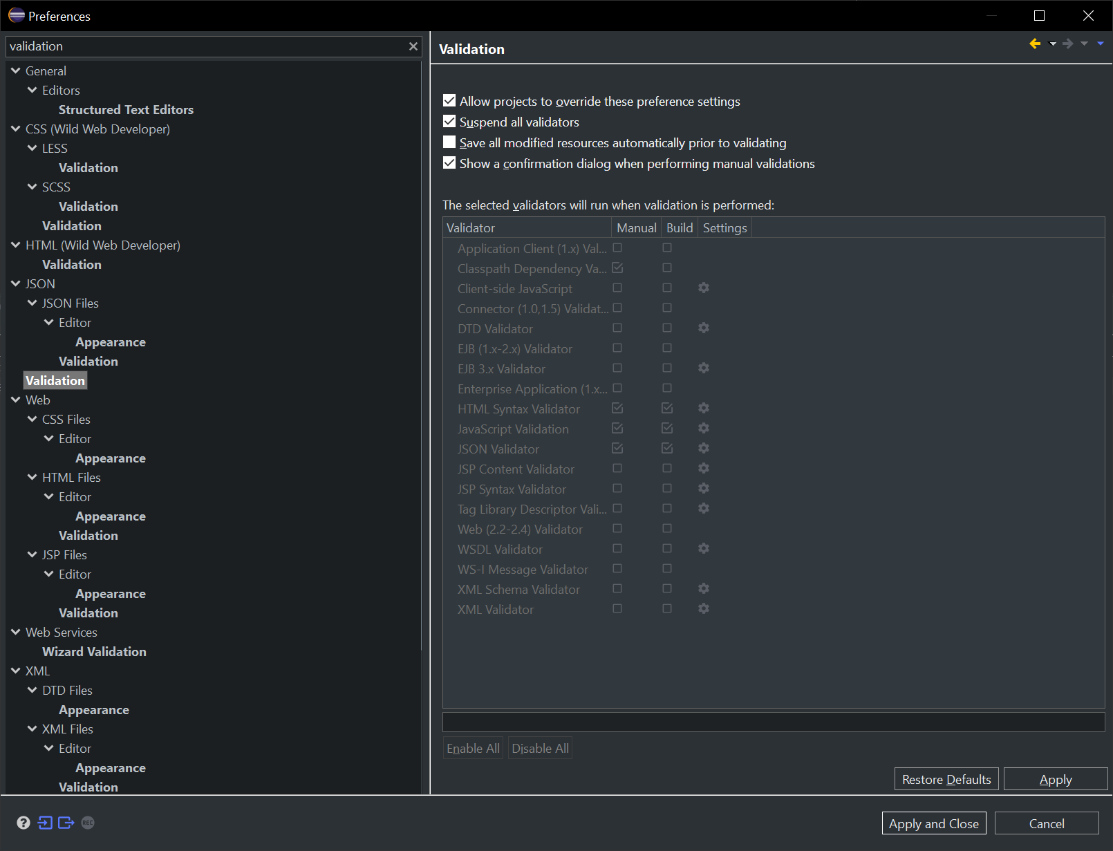 Suspend all validators does not suspend validators · Issue #943 · eclipse-platform/eclipse ...