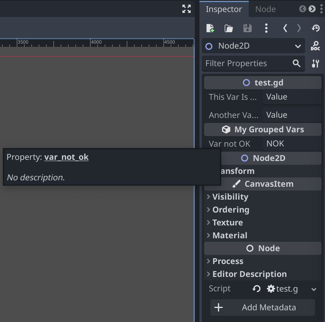Inspector variables description not showing if inside a category · Issue #70452 · godotengine ...