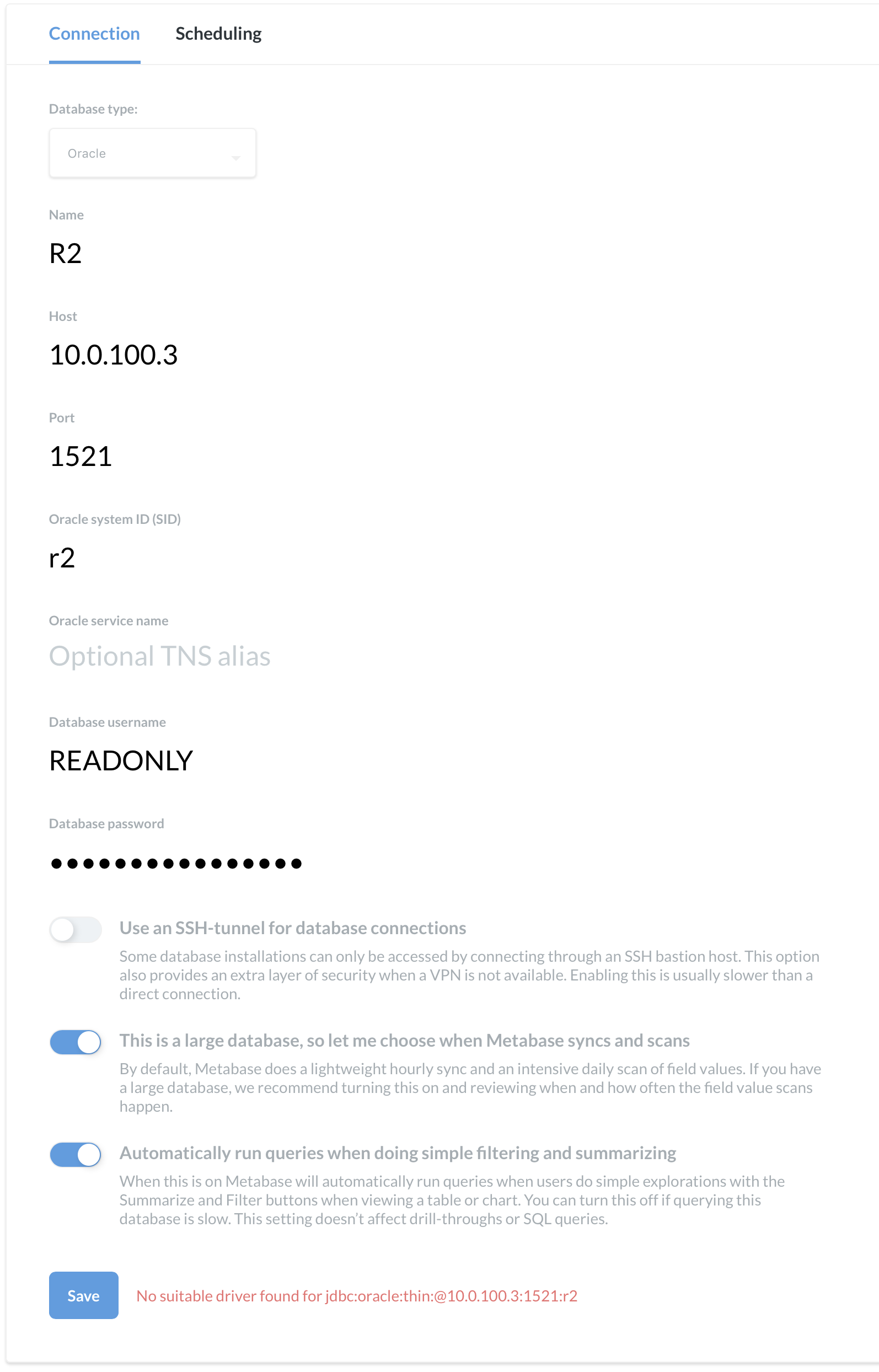 Unable To Connect To Oracle Db After Upgrading To 033 Rc1 · Issue 10475 · Metabasemetabase