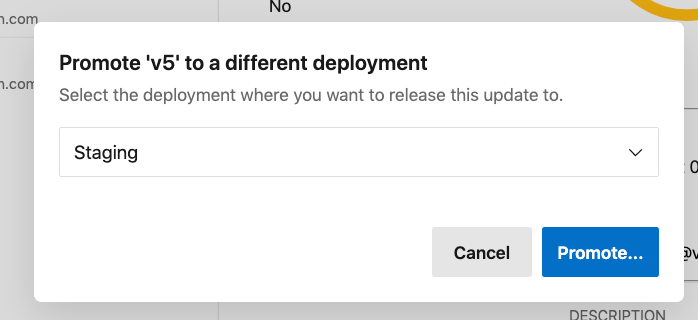 [AppCenter Web] Promote overlay include rollout percentage · Issue #330 ...