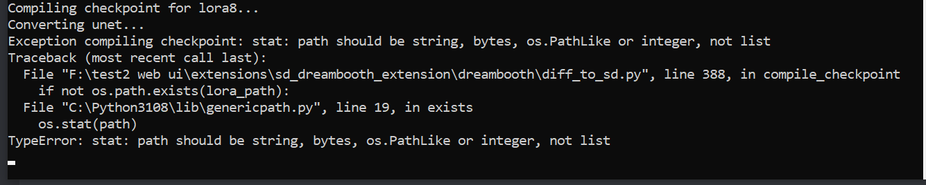Generate ckpt from LoRA checkpoints are not working · Issue #831 · d8ahazard/sd_dreambooth ...