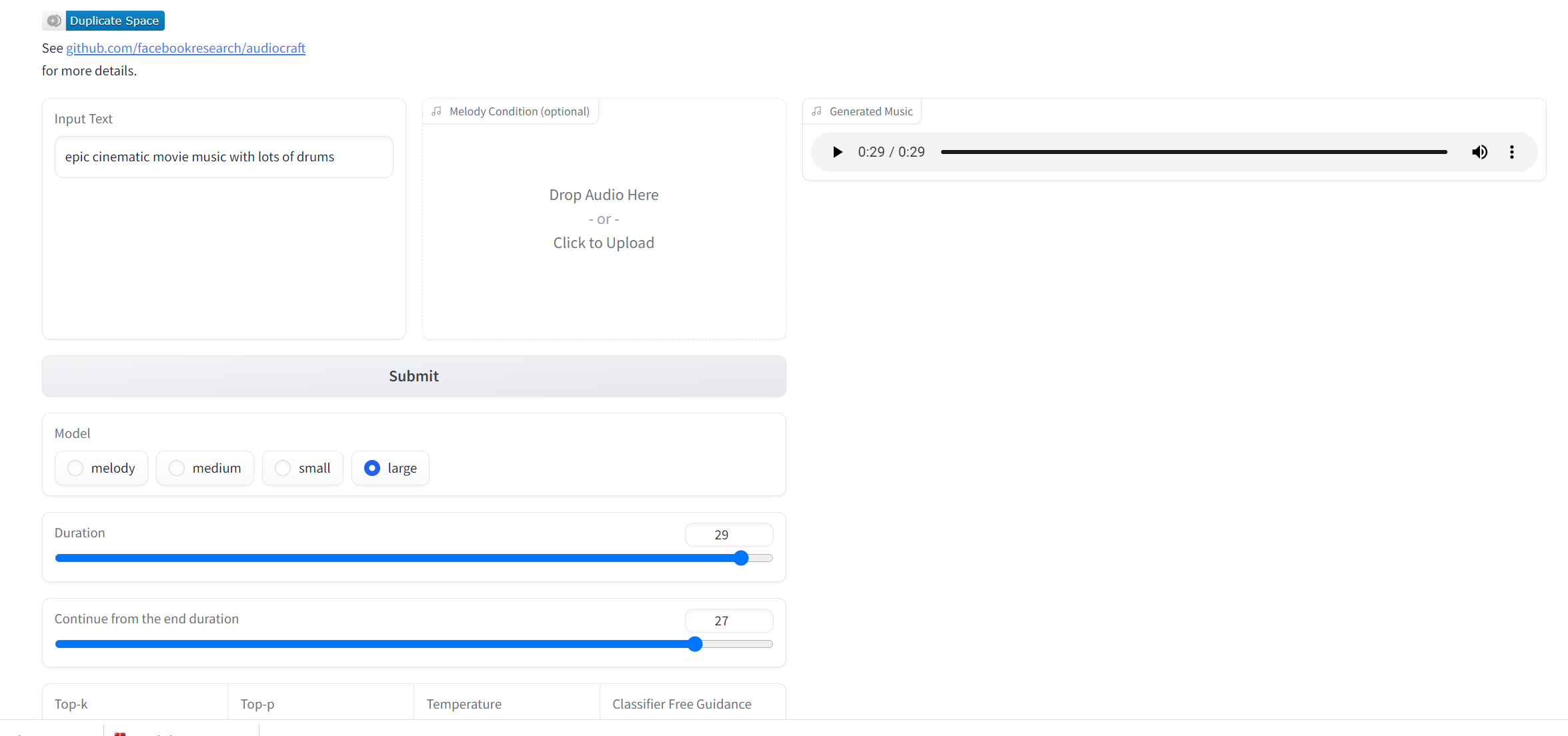 Add generate_continuation to app.py · Issue #36 · facebookresearch/audiocraft · GitHub