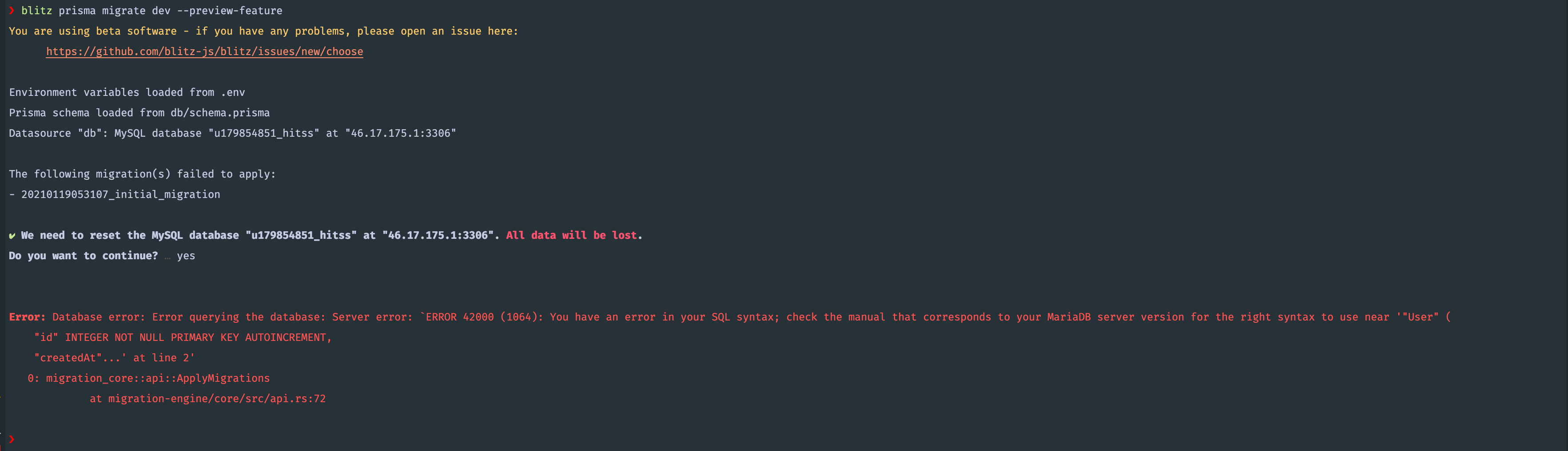 `prisma Migrate` Fails With Mysql · Issue 4723 · Prismaprisma · Github