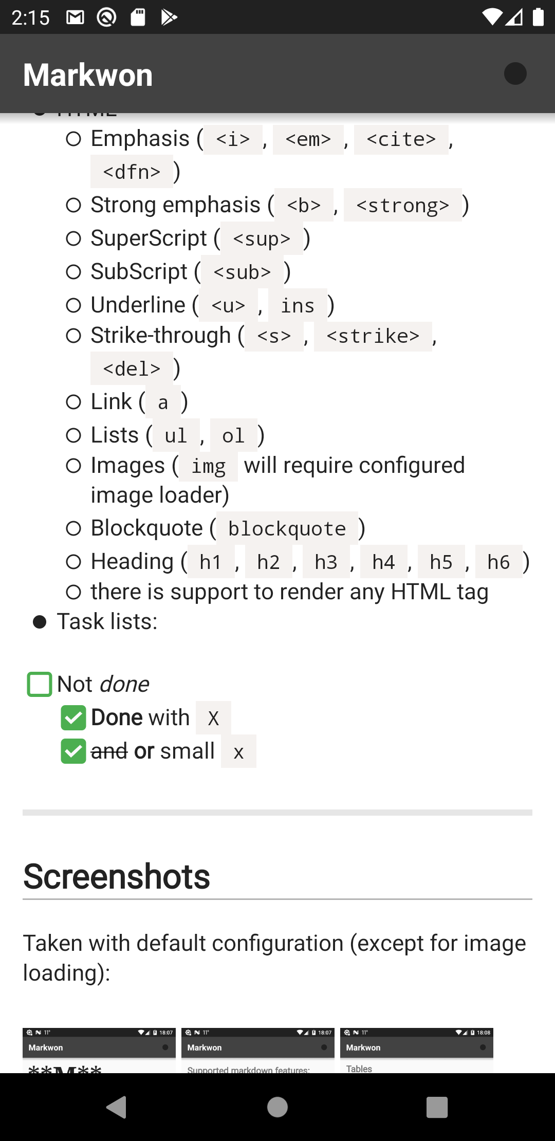Task list in Markwon's Recycler · Issue #254 · noties/Markwon · GitHub