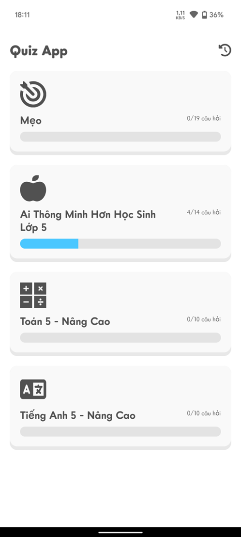 GitHub - KeyboardException/QuizApp: App Trả Lời Trắc Nghiệm (Duolingo Clone). Bài tập lớn ...