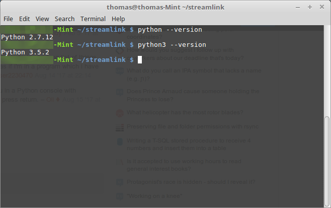Linux Mint 18.3 - Error:Couldn't launch the stream. Unexpected version check output [SOLVED ...