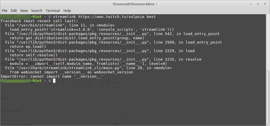 Linux Mint 18.3 - Error:Couldn't launch the stream. Unexpected version check output [SOLVED ...