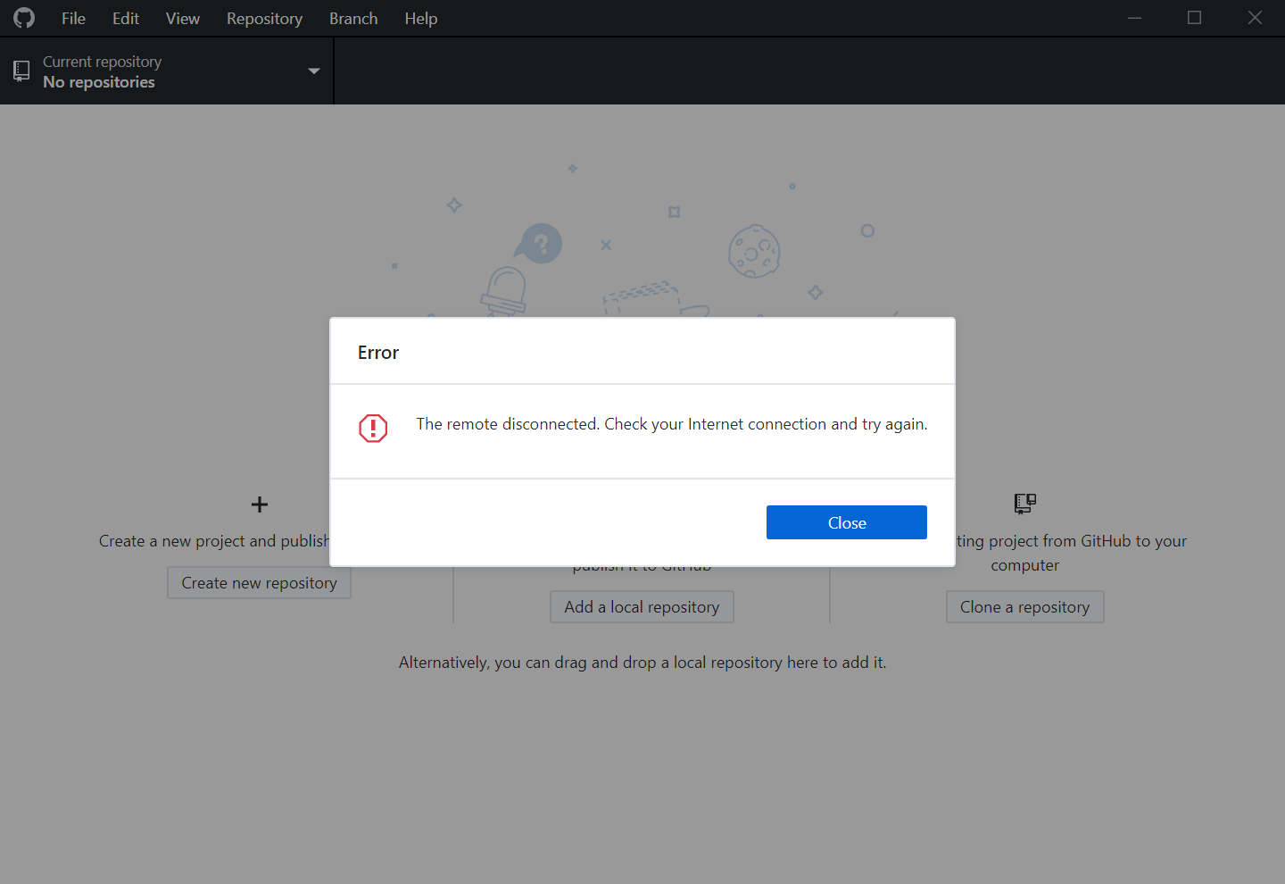 Lose internet connection while cloning make you lose all clone progress · Issue #4799 · desktop ...