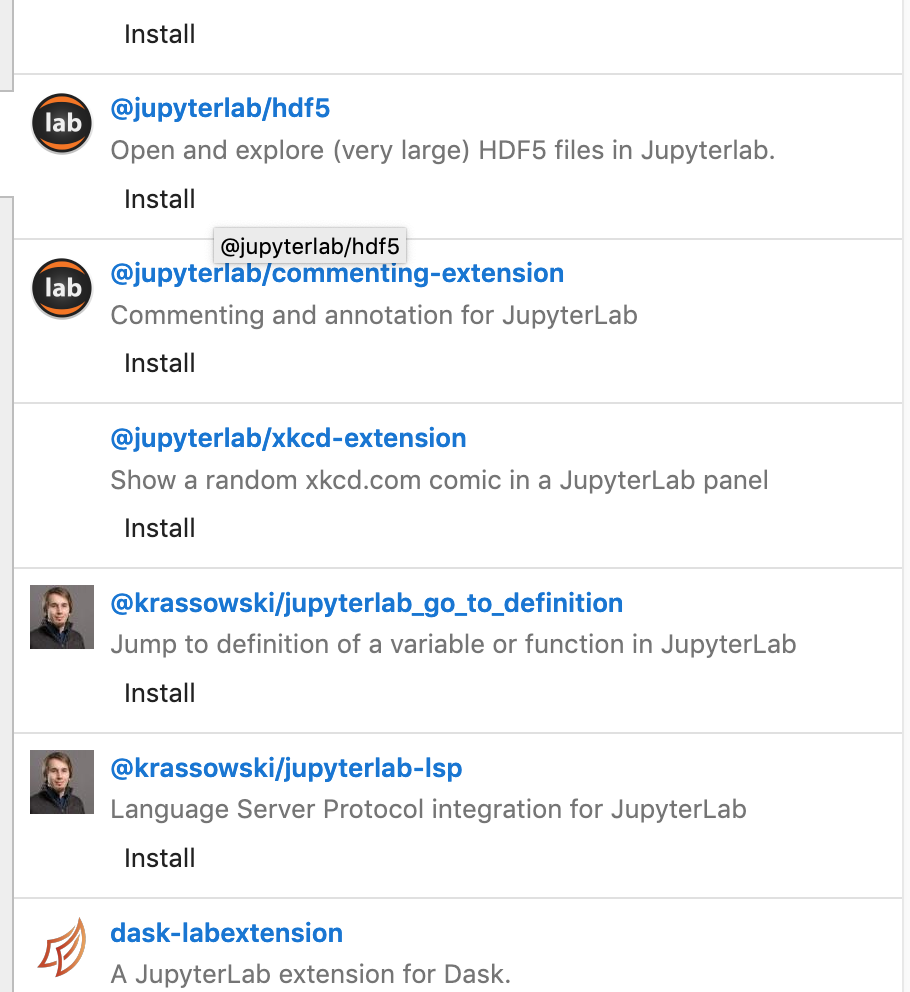 Extension manager in 2.1 does not annotate Jupyter packages with ...