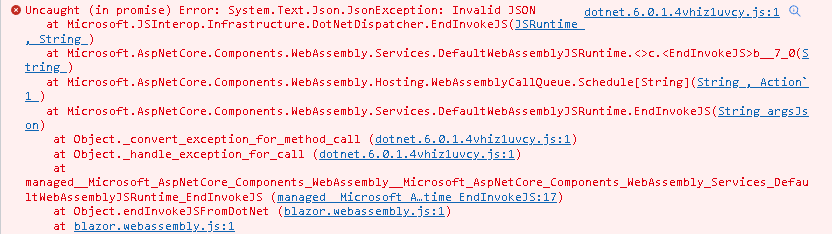 Blazor WASM: File Upload - MultipartFormDataContent.Add() throws internal Invalid JSON exception ...