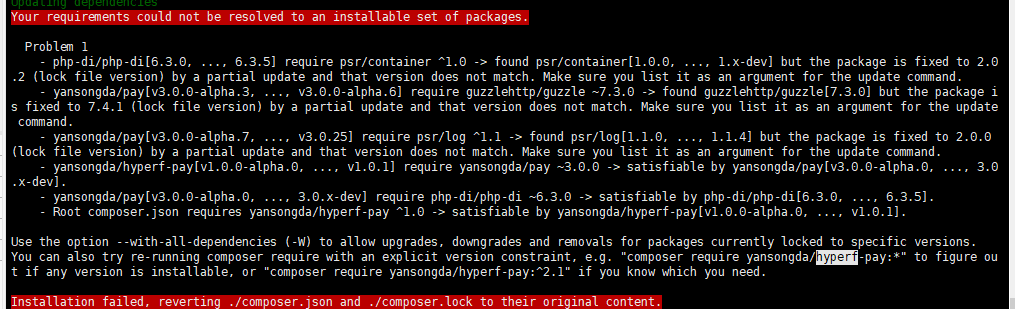 hyperf2.2框架安装扩展失败 · Issue #575 · yansongda/pay · GitHub