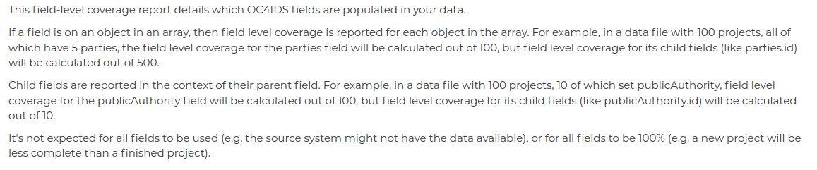 Field level coverage: visualisation in browser · Issue #99 · open-contracting/cove-oc4ids · GitHub