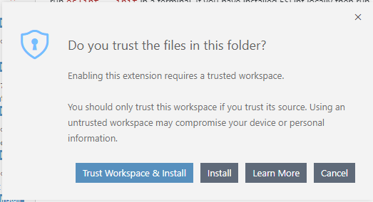 Allign wording for two workspace trust dialogs · Issue #122306 ...