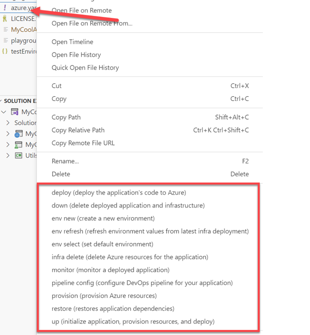 [Issue] Explorer commands look out of place · Issue #1848 · Azure/azure-dev · GitHub
