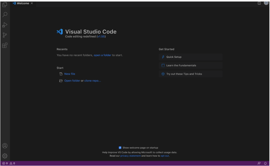 Telemtry footer not shown in welcome page · Issue #194741 · microsoft ...