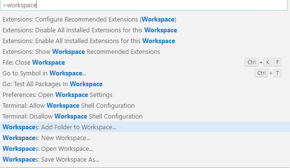 Make Sure That Commands Around Workspaces Are Functional In Single And Multi Folder