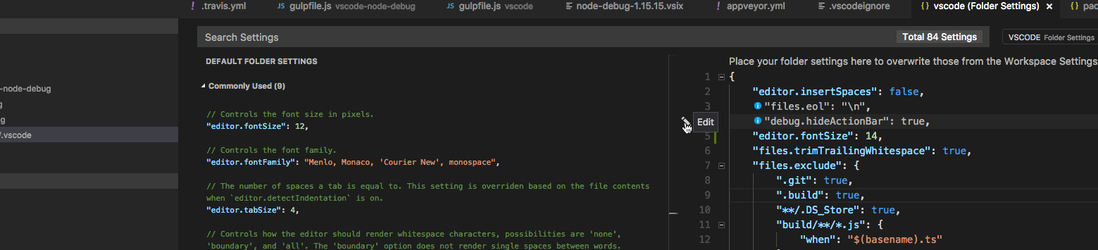 Settings: do not show edit margin action for grayed out settings ...
