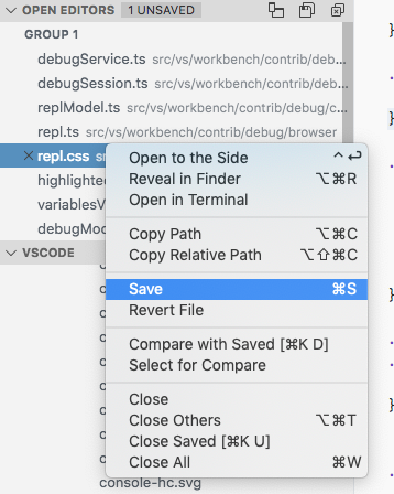 Add a "Save" menu item to open editor tabs · Issue #80470 · microsoft ...
