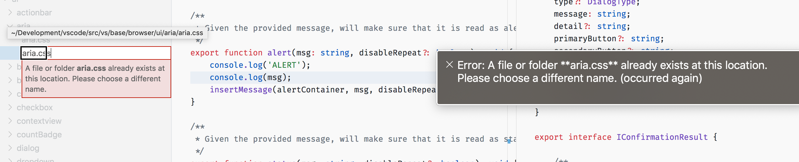 macOS: voiceover does not read ARIA alert anymore · Issue #80017 · microsoft/vscode · GitHub