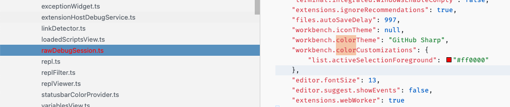 unexpected colour overlay when revealing active file in explorer ...