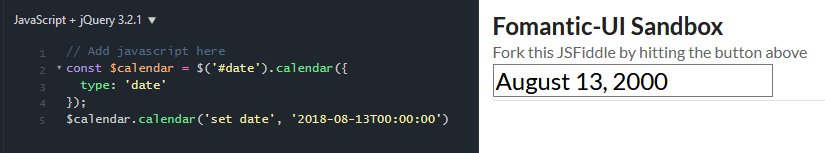 [Calendar] 'set date' behavior set previous day · Issue #935 · fomantic/Fomantic-UI · GitHub