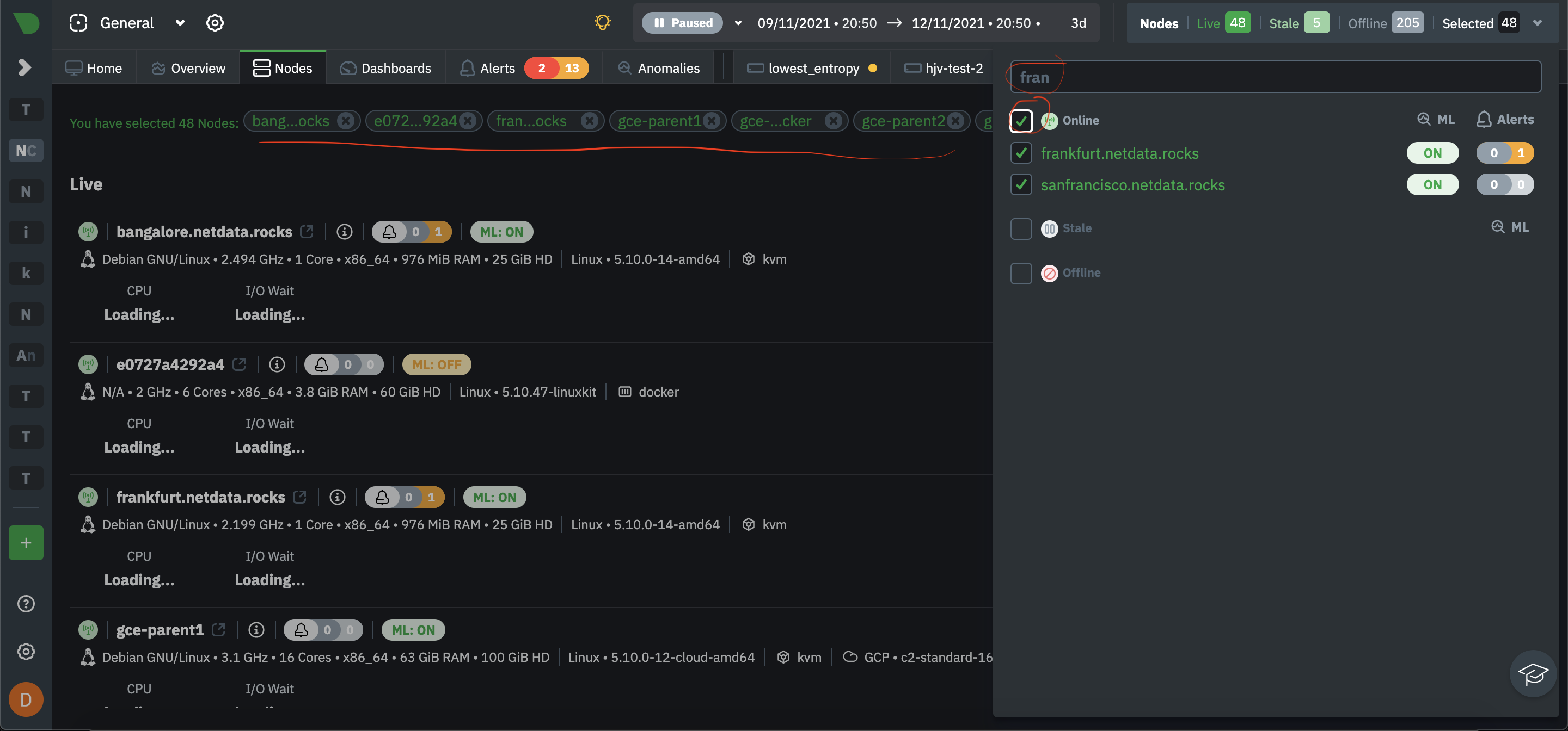 [bug] Filtering Nodes By Liveness Status Applies To All Nodes Ignoring User Input · Issue 454