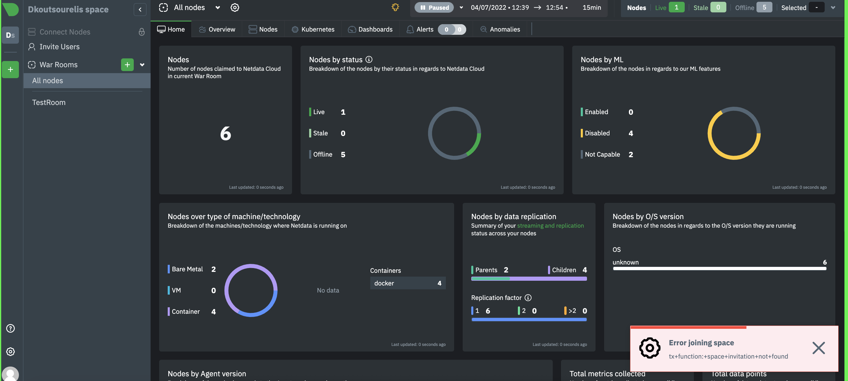 [BUG] No error notification displayed in the UI when join space fails · Issue #213 · netdata ...