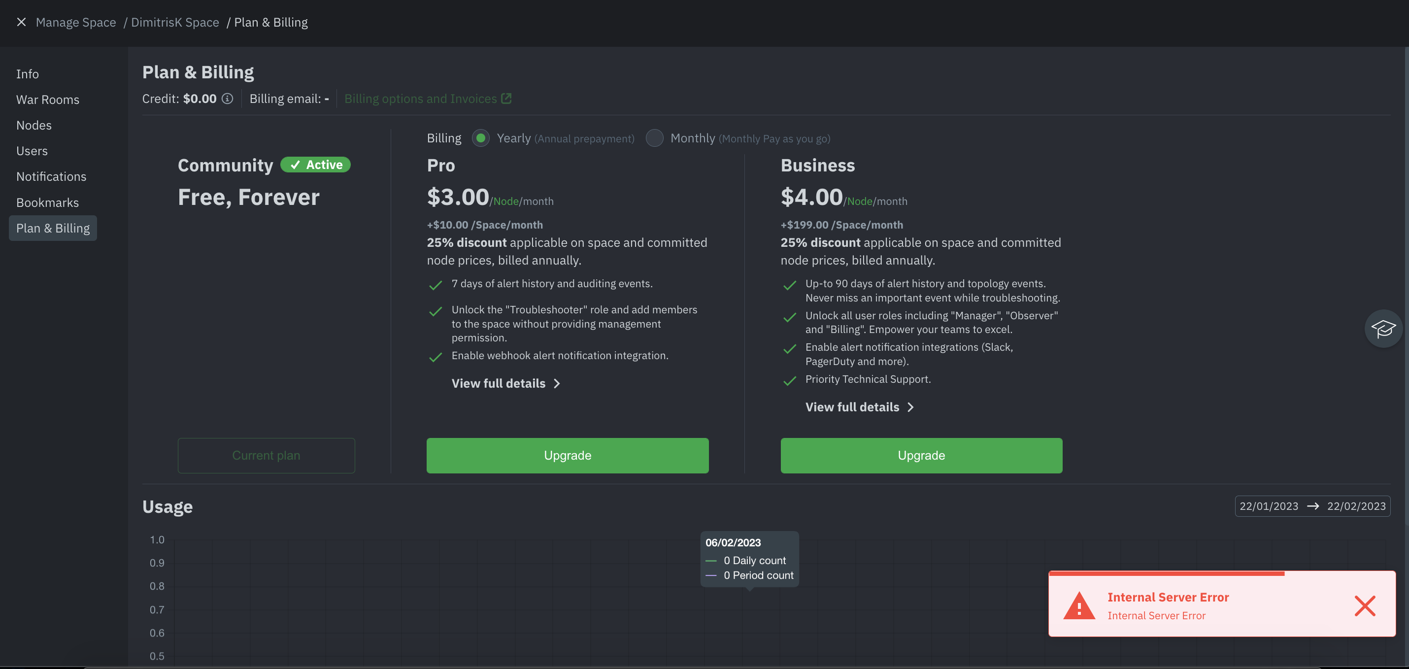 [Bug]: Submitting an invalid email in billing info gives a 500 error · Issue #734 · netdata ...