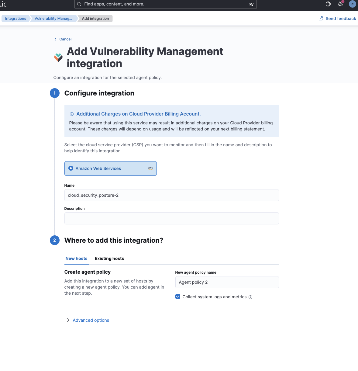 [Cloud Security] [Vulnerability Management] Add Vulnerability Management integration UI ...