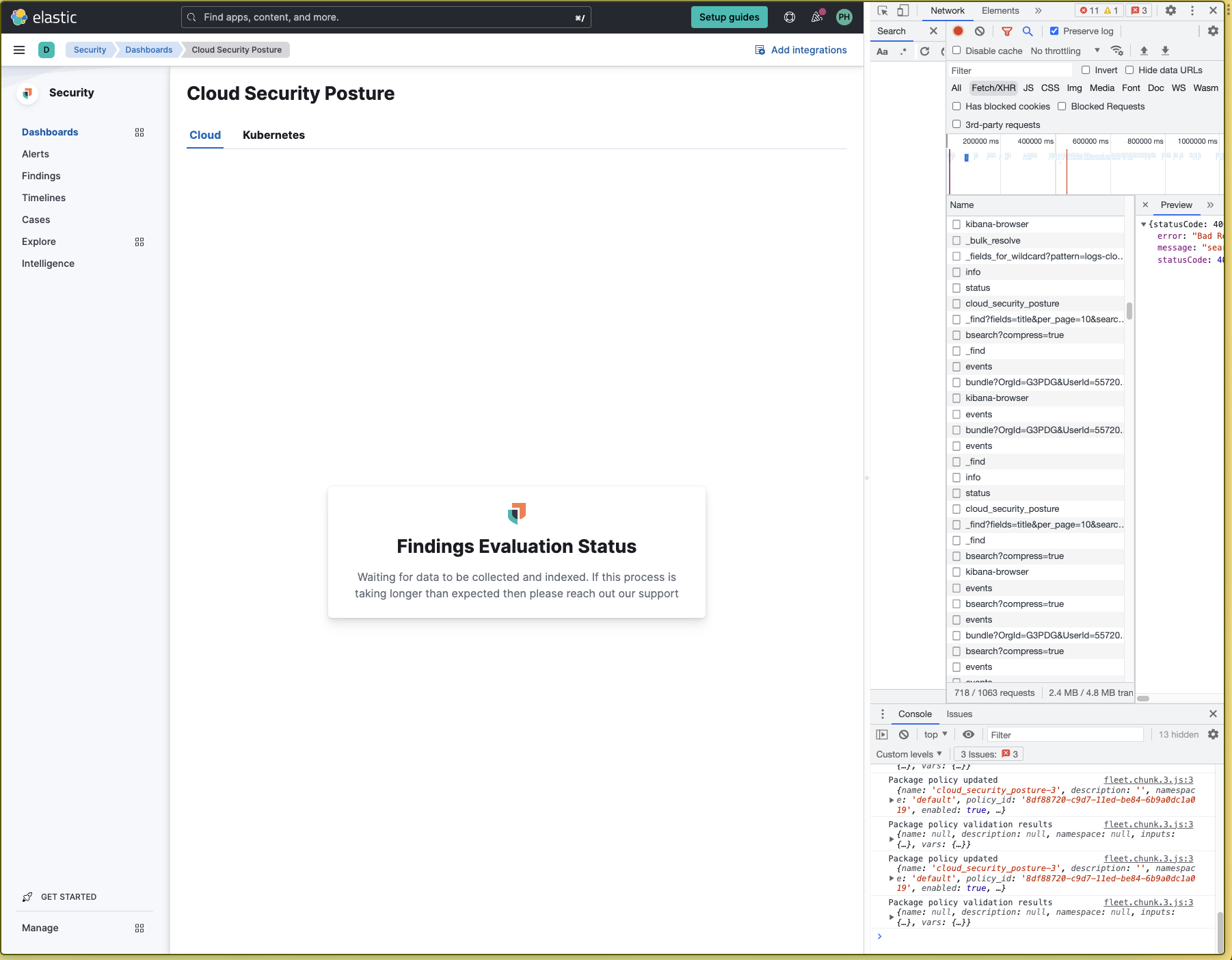 [Cloud Posture] Dashboard stuck in pending status after upgrade · Issue #152974 · elastic/kibana ...