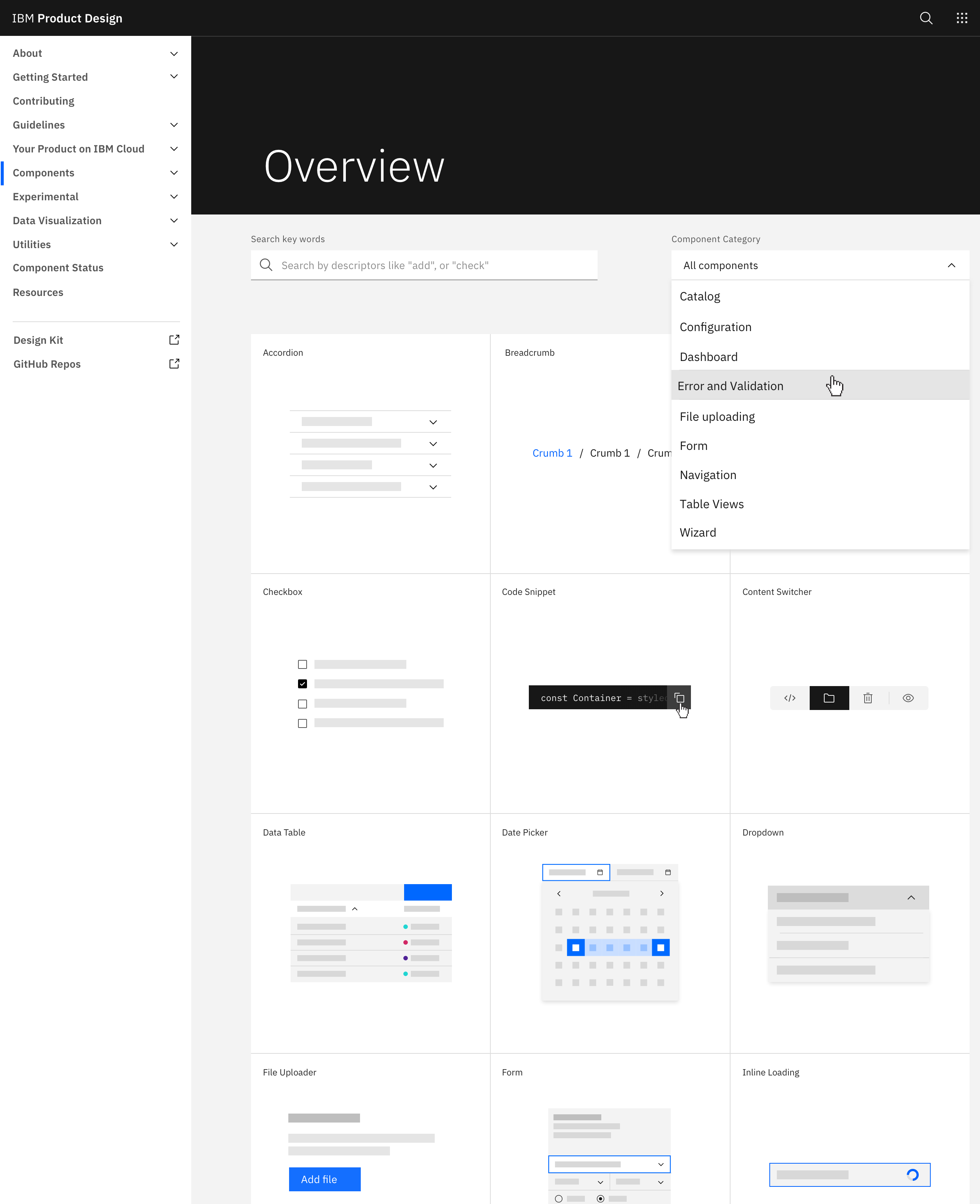Improved component search and filter · Issue #267 · carbon-design ...