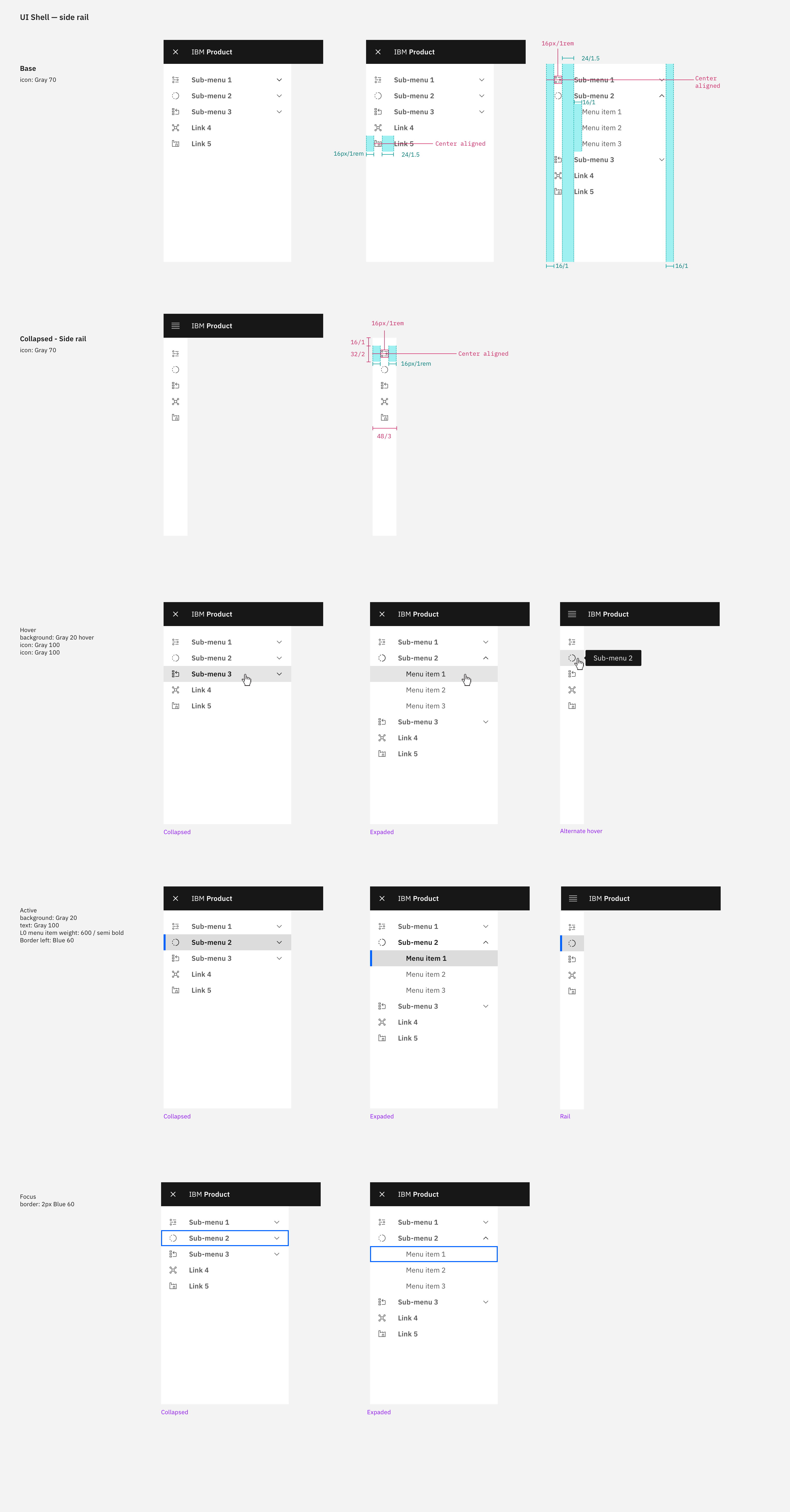 Design specs for UI Shell rail · Issue #3003 · carbon-design-system ...