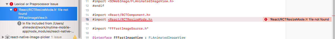 IOS invariant violation: requireNativeComponent FastImageView was not found in the UI manager ...