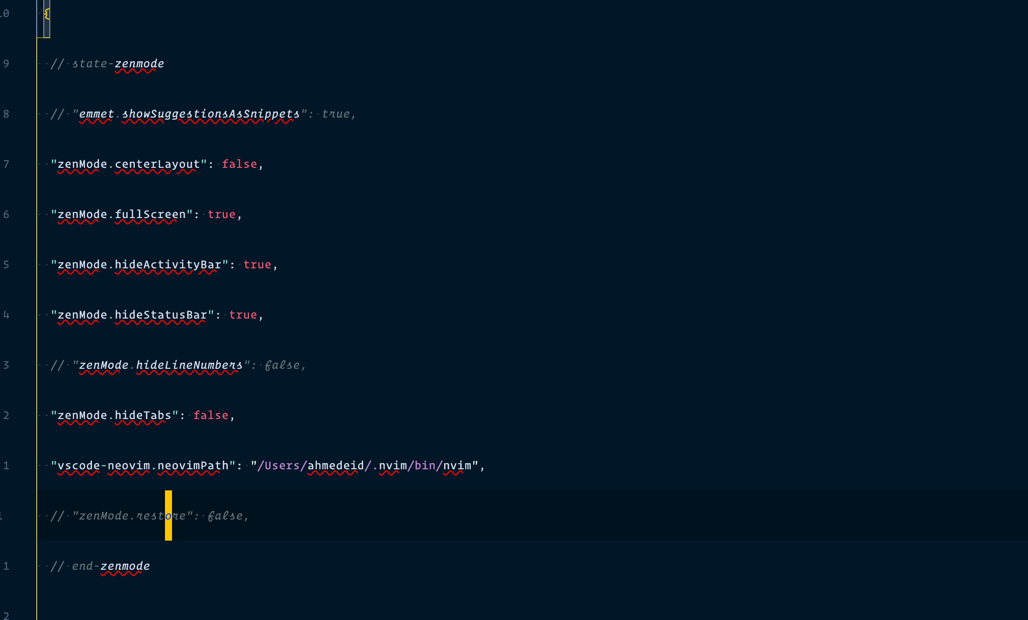 Files Open With This Weird Red Highlighting If In Normal Mode The Cursor Visits The Line The