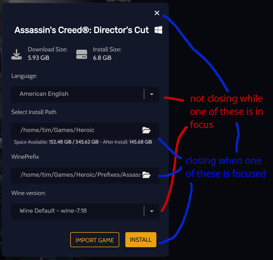 Install dialog not closing when select menu is focused using gamepad · Issue #1975 · Heroic ...