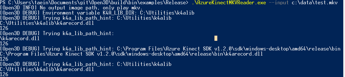 Cannot load k4arecord.dll · Issue #1240 · isl-org/Open3D · GitHub