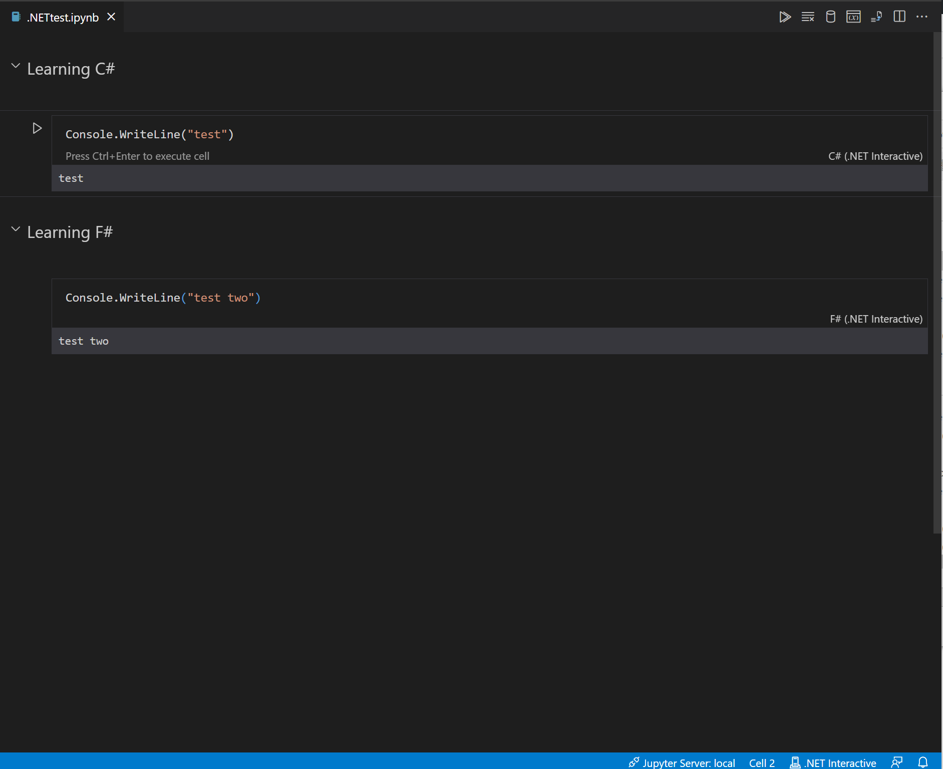 Native Notebooks - Language set not maintained · Issue #1309 · dotnet/interactive · GitHub