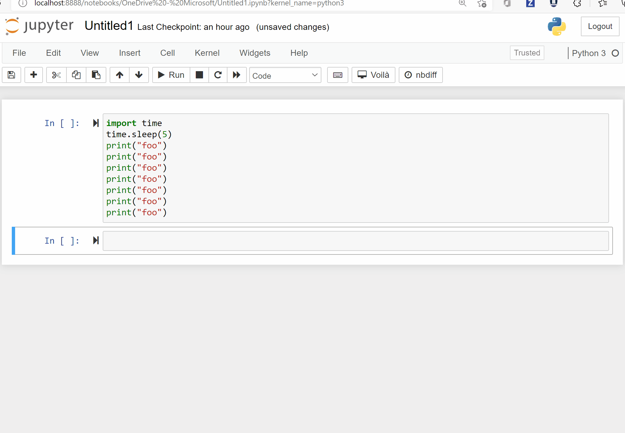 Native Notebooks - Different behavior between click run and shift + enter run · Issue #129713 ...