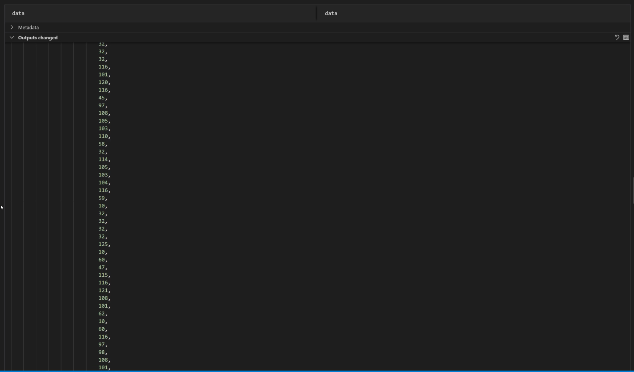 Notebooks Long Output In Diff View Has No Scroll Bar · Issue 134142 · Microsoft Vscode · Github