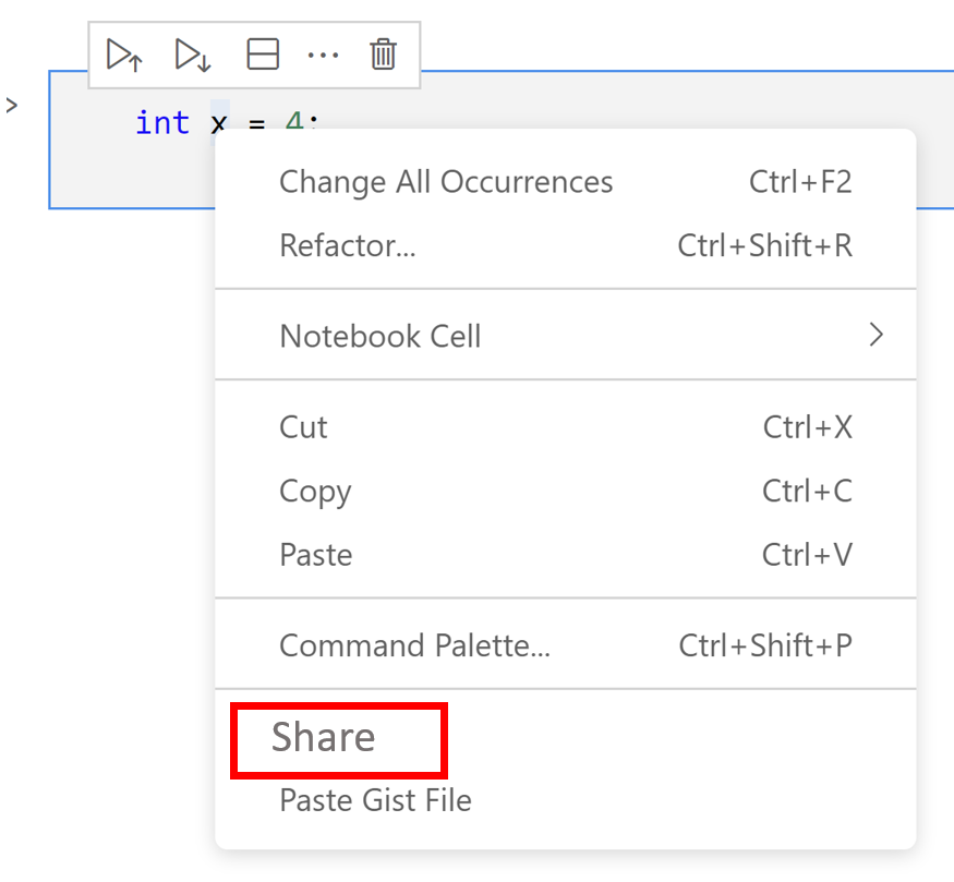 Right click to share variables · Issue #2202 · dotnet/interactive · GitHub