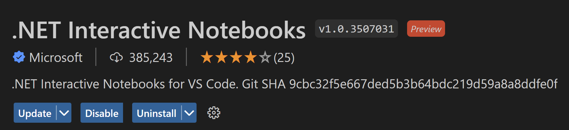 Change extension description text in marketplace · Issue #2391 · dotnet/interactive · GitHub