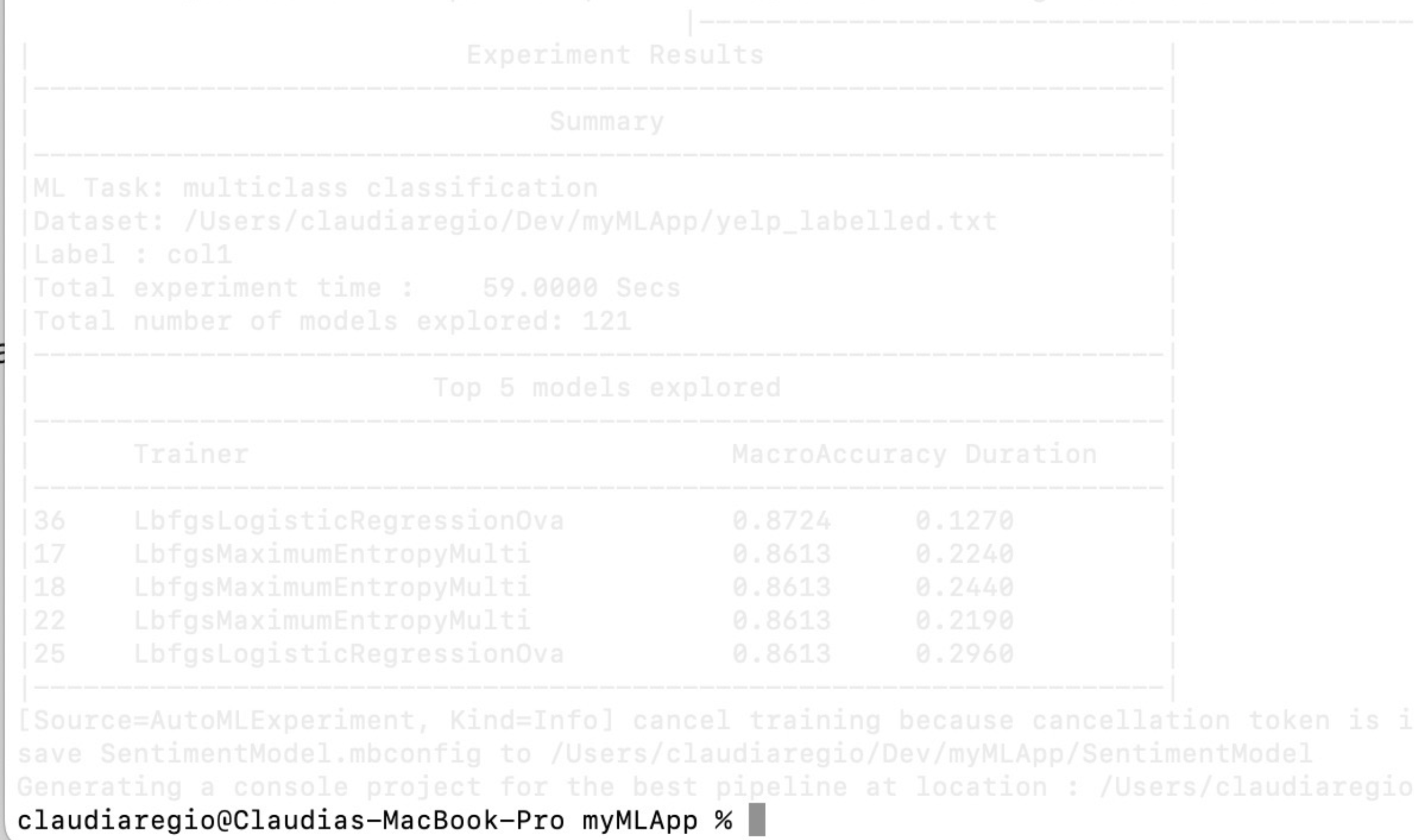 mlnet CLI results illegible due to color · Issue #2714 · dotnet/machinelearning-modelbuilder ...
