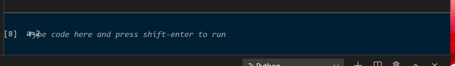 The text "Type code here and press shift-enter to run" does not ...