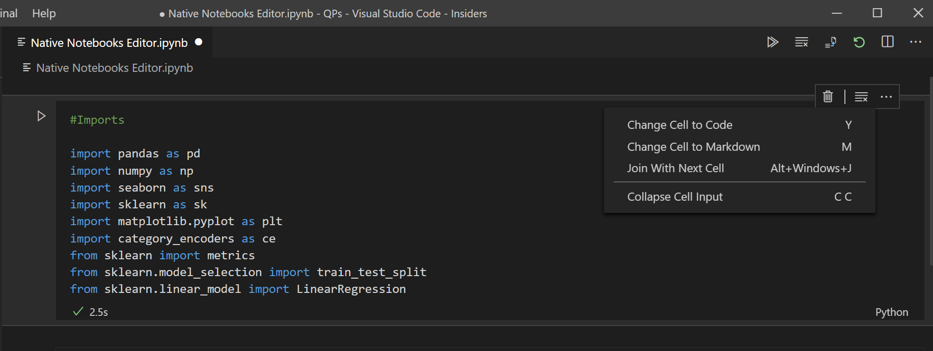 More Actions Drop Down Menu - Native Notebook Editor · Issue #103894 · microsoft/vscode · GitHub