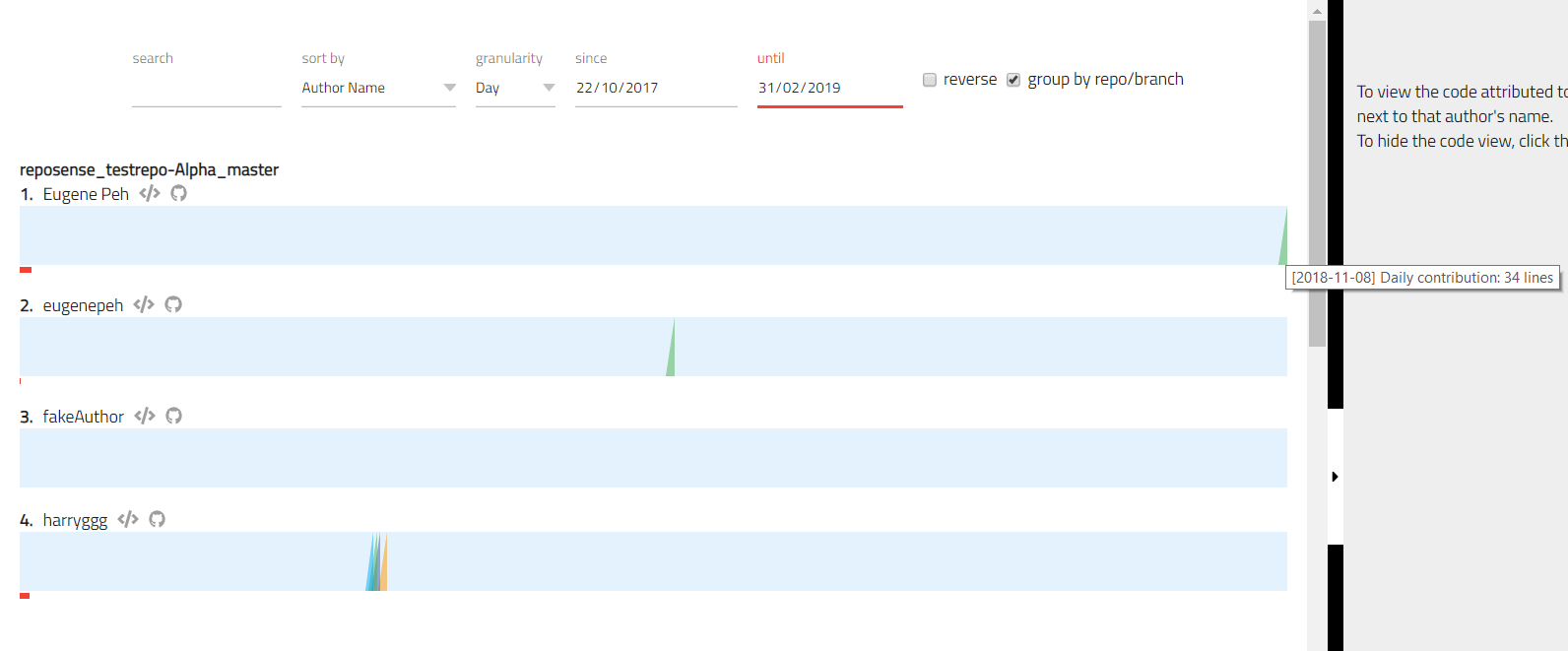 Non-linear ramp chart cause by invalid date range · Issue #585 · reposense/RepoSense · GitHub